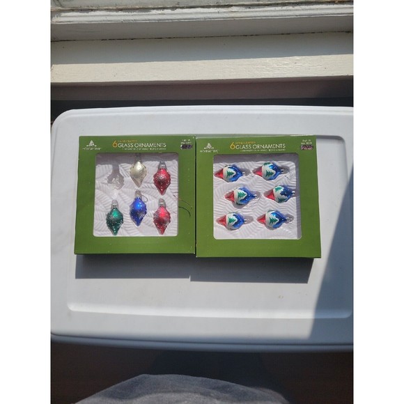 Holiday Time | Holiday | Holiday Time Hand Crafted Set Of 1 2 Glass ...